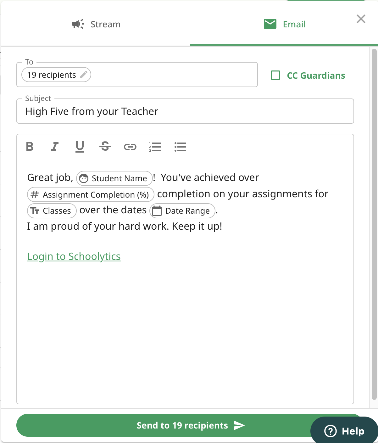 How to send High Fives to your students